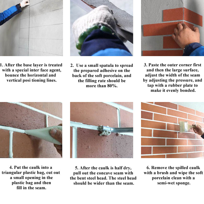 Mcm Stone Flexible Clay Tiles Brick Cladding Customizable For Exterior ...