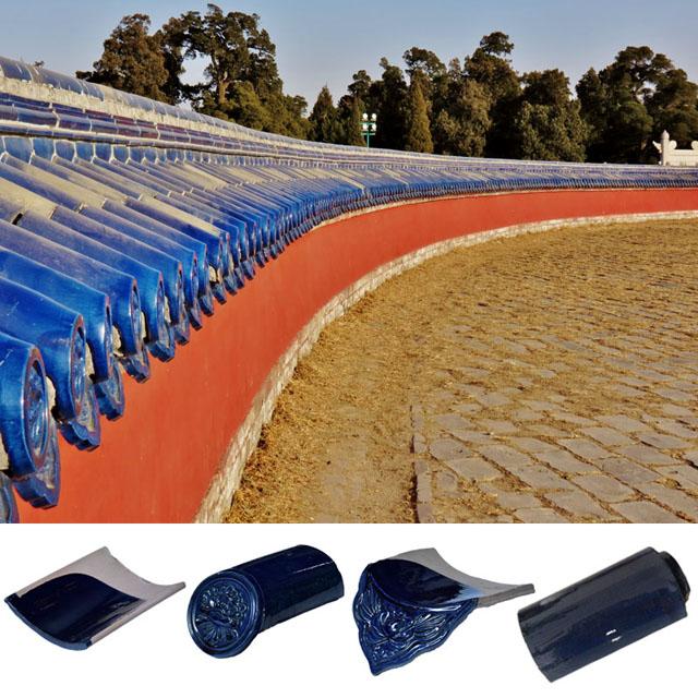 Blue Chinese Ceramic Tile Roofing Glazed For Ancient Thai Temple ...