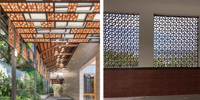 Perforated Interior Red Brick Terracotta 200*200mm Hollow Breeze Block ...