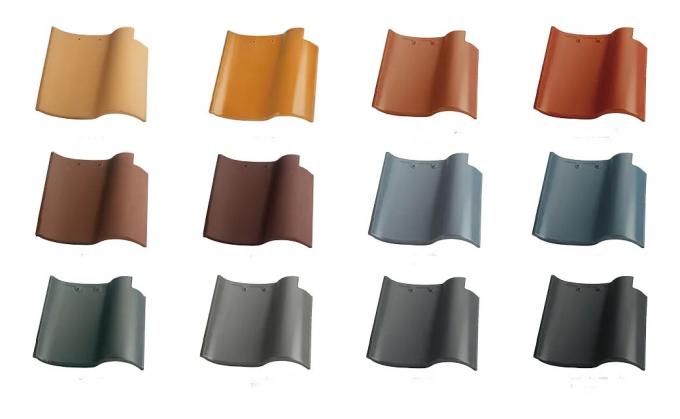 Colored Glazed Clay Roof Tile Curved Spanish Style Roofing Material