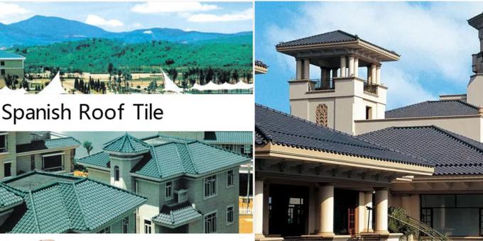 Colored Glazed Clay Roof Tile Curved Spanish Style Roofing Material