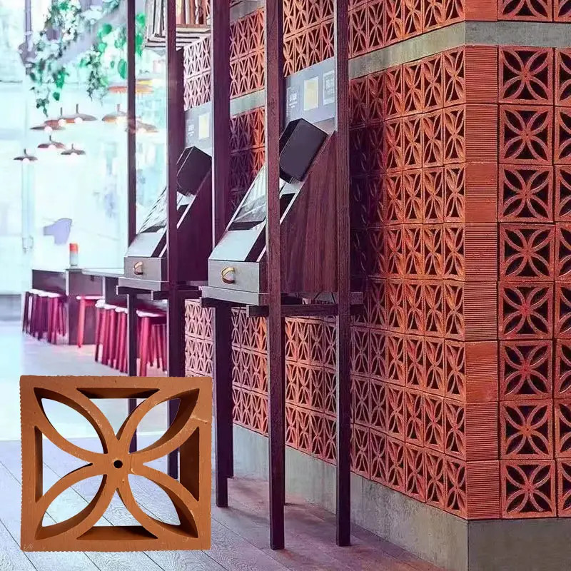 Unglazed Terracotta Tile Exterior Hollow Clay Brick Decorative