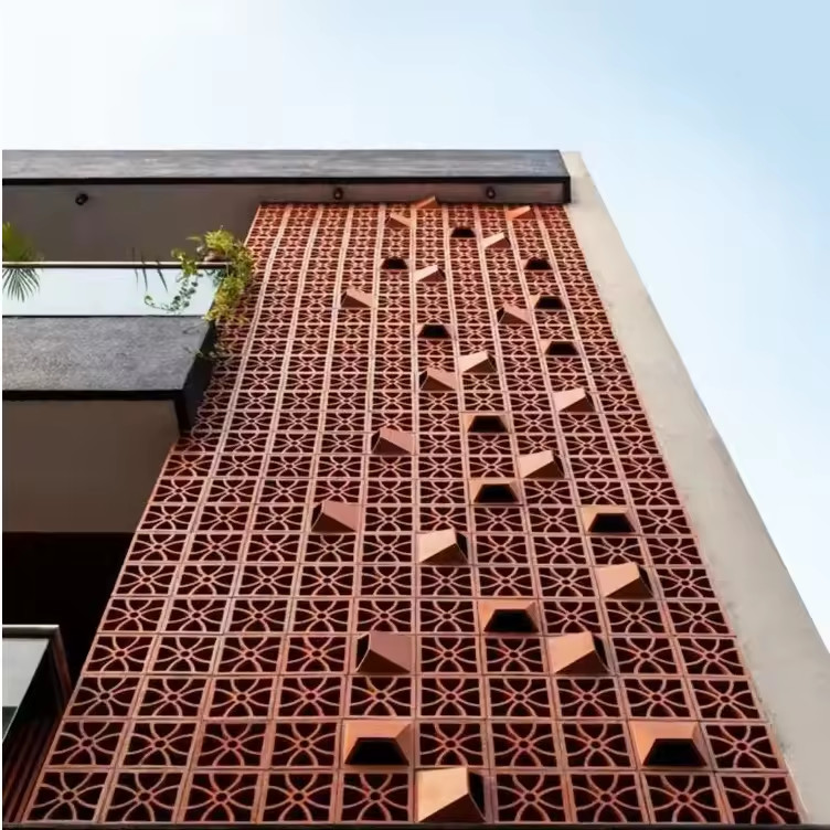 Terracotta Breeze Block Handmade Red Brick Wall Tile Decorative Hollow ...