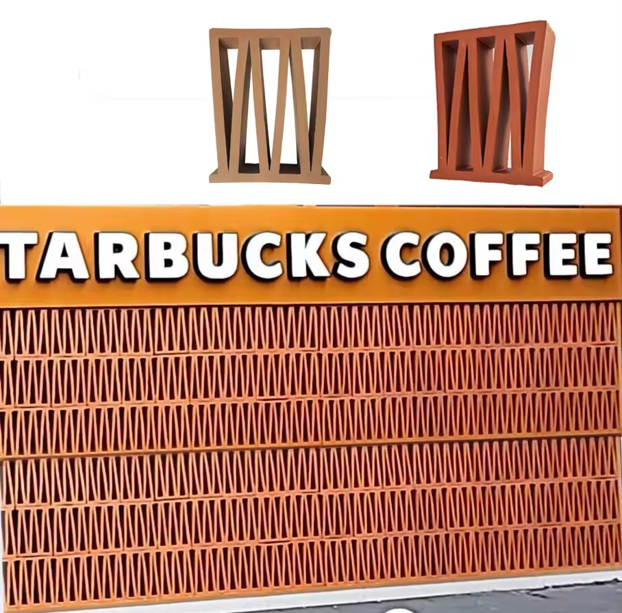 Screen Tile Ventilation Bricks Yellow Clay Breeze Block For Decoration