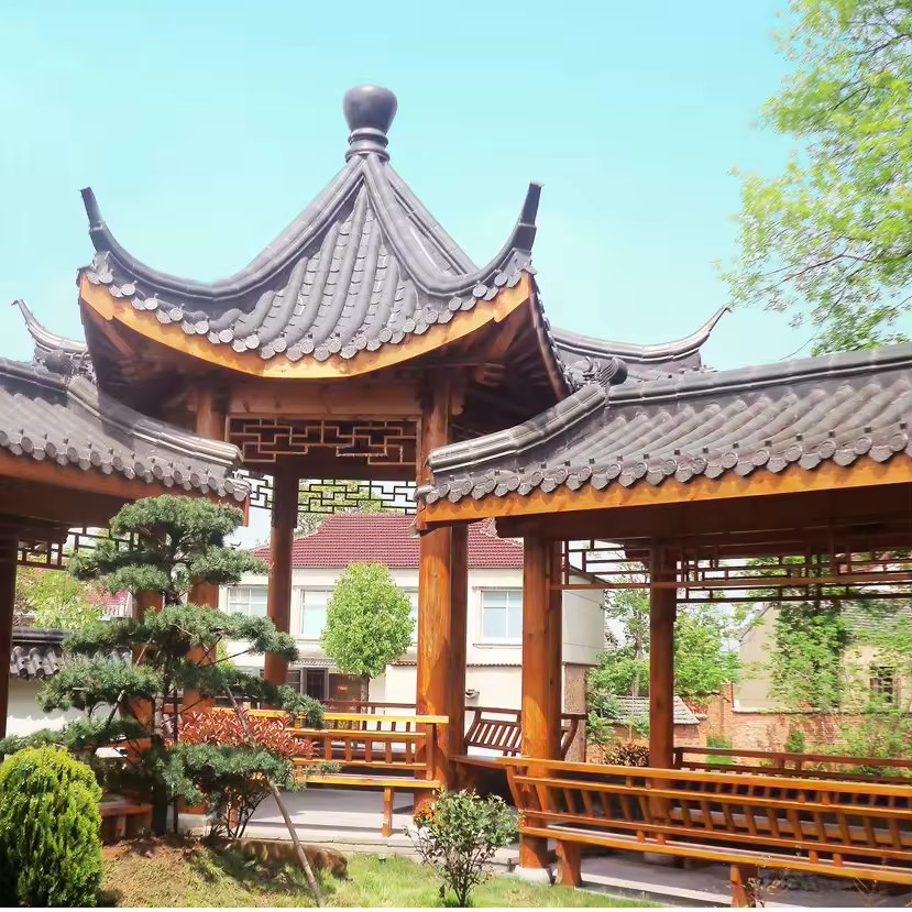 Kaolin Clay Chinese Temple Roof Tiles for Traditional Chinese Architecture