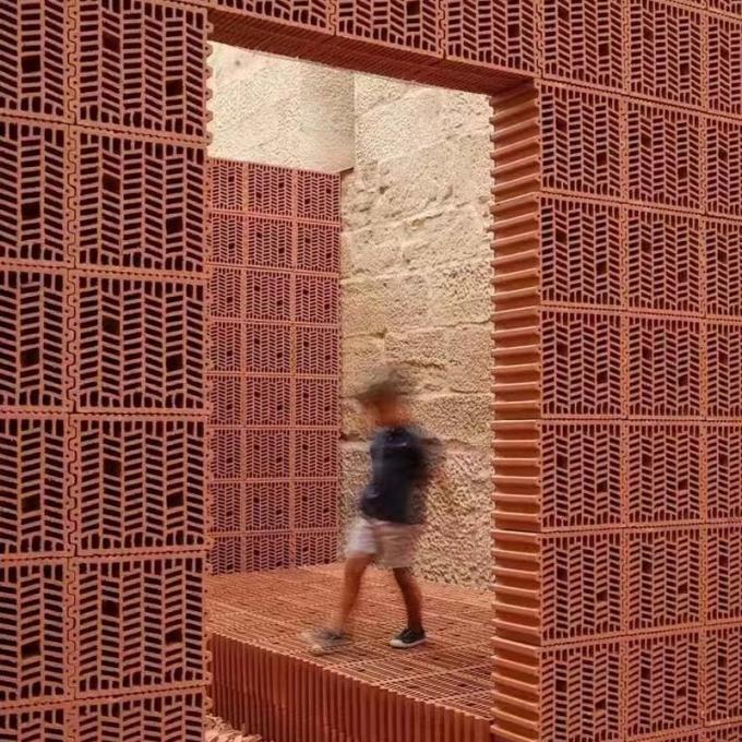 Hotel Exterior Clinker Ceramic Wall Bricks Decorative Terracotta Screen ...